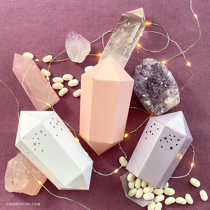 Frosted Paper Crystal Prisms Template & SVG File - Lia Griffith