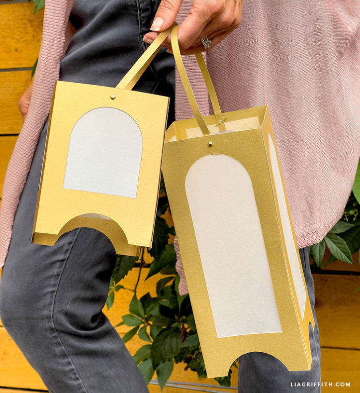 Paper Arched Garden Lanterns DIY Template - Lia Griffith