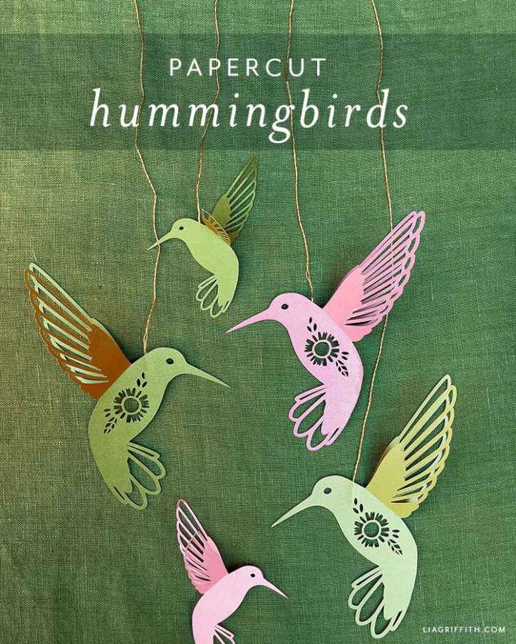 Papercut Hummingbirds Template & Tutorial - Lia Griffith