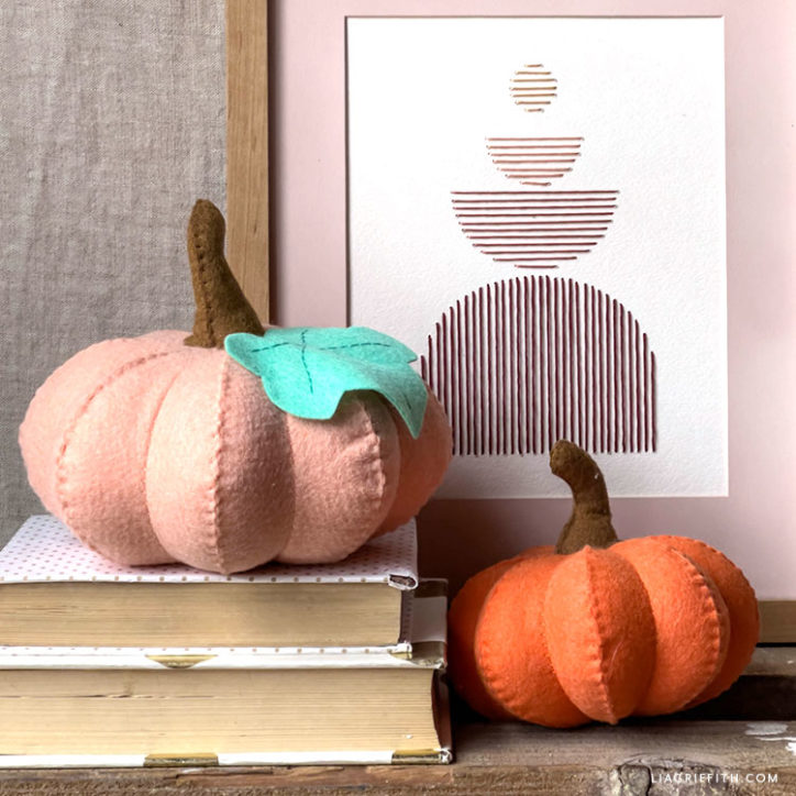 Felt Pumpkins DIY Pattern & Tutorial - Lia Griffith