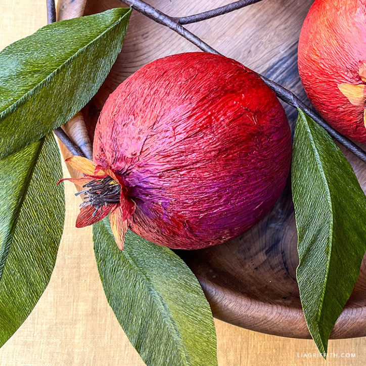 Crepe Paper Pomegranates DIY Tutorial - Lia Griffith