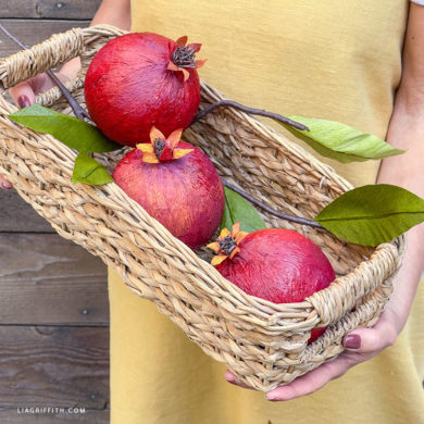 Crepe Paper Pomegranates DIY Tutorial - Lia Griffith
