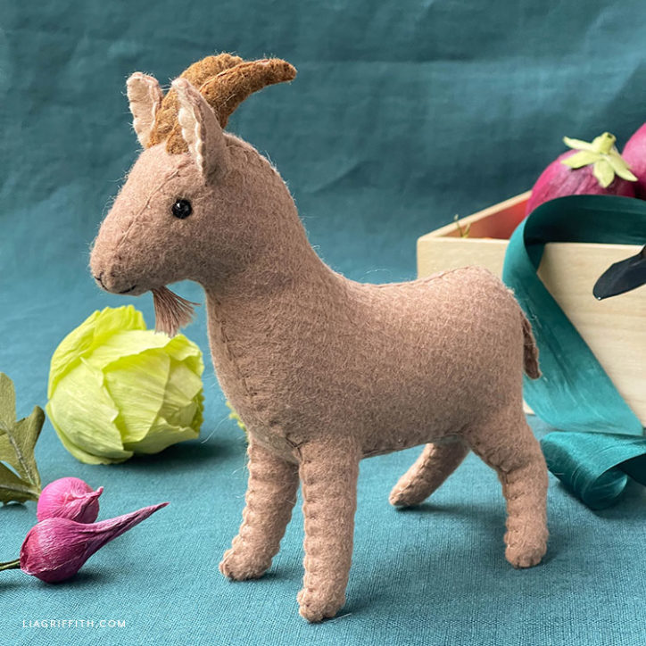 Felt Billy Goat Stuffie Pattern and Tutorial - Lia Griffith