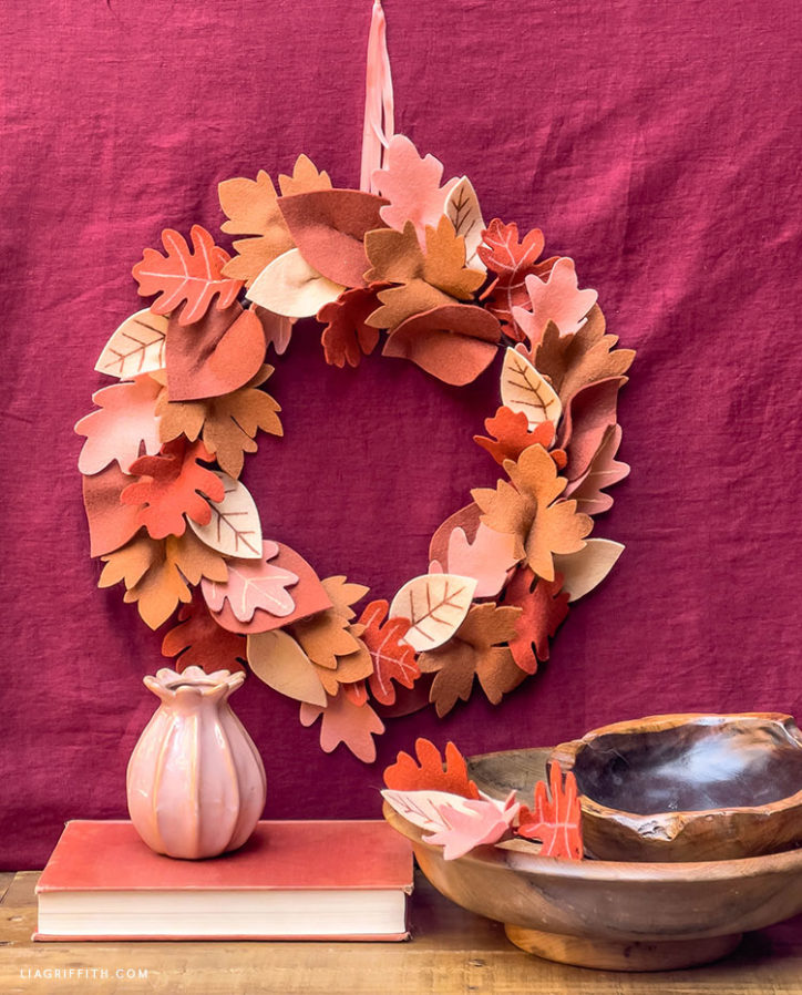 Felt Fall Leaf Wreath DIY Pattern & Tutorial - Lia Griffith
