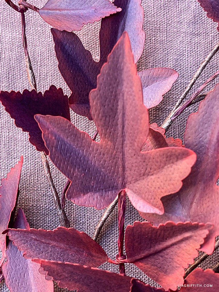 Paper Fall Leaf Branch DIY Template & Tutorial - Lia Griffith