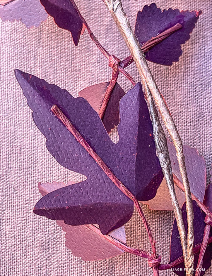 Paper Fall Leaf Branch DIY Template & Tutorial - Lia Griffith