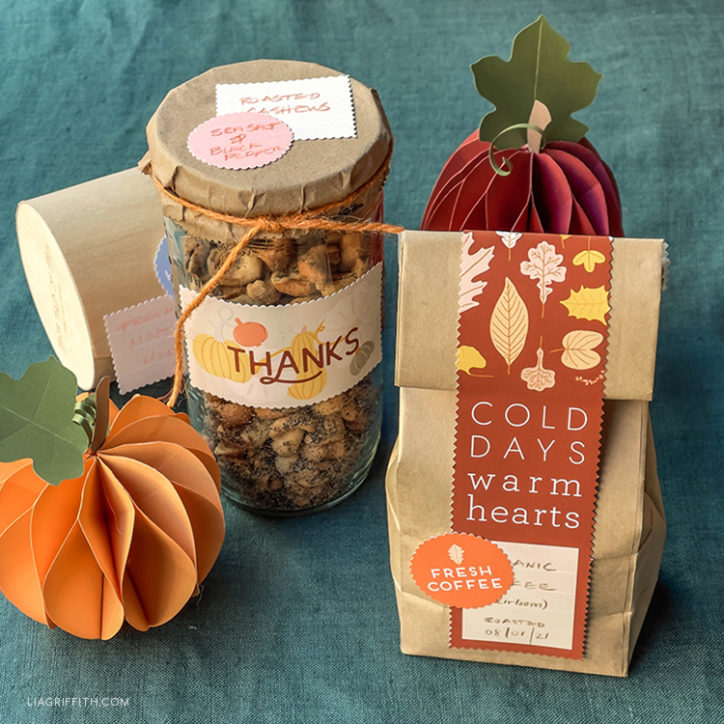 Printable Thanksgiving Labels for Fall Gifts - Lia Griffith