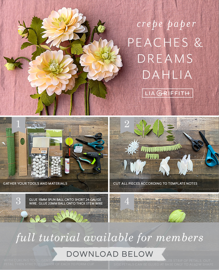 Crepe Paper Peaches and Dreams Dahlia - Lia Griffith