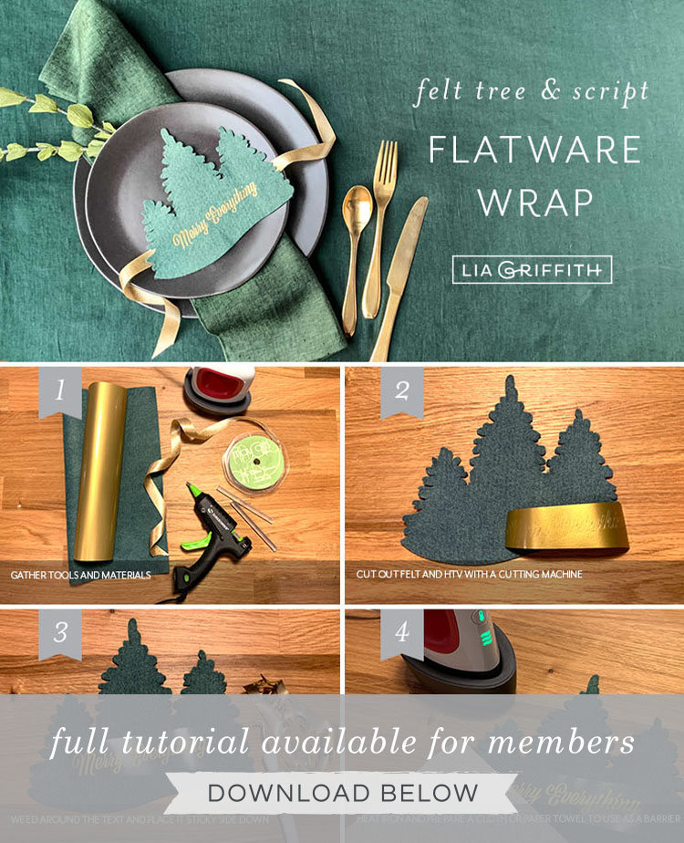 Felt Tree Flatware Wrap for Your Holiday Table - Lia Griffith