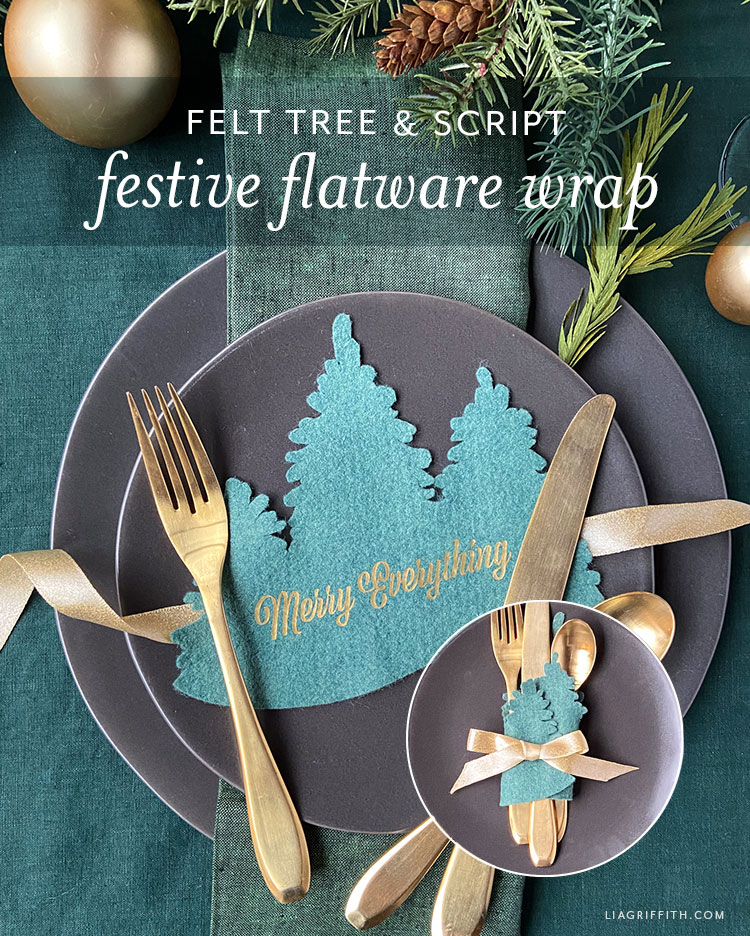 Felt Tree Flatware Wrap for Your Holiday Table - Lia Griffith