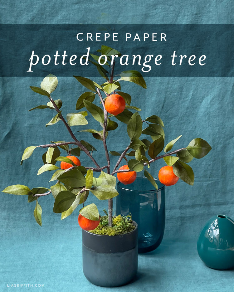 Crepe Paper Orange Tree DIY Tutorial - Lia Griffith