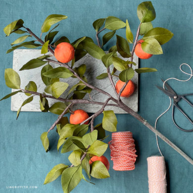 Crepe Paper Orange Tree DIY Tutorial - Lia Griffith