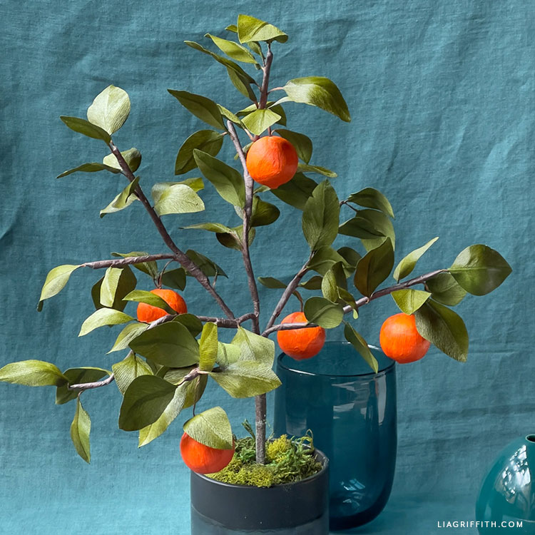 Crepe Paper Orange Tree DIY Tutorial - Lia Griffith