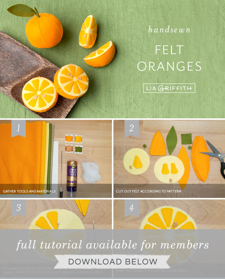 Felt Orange Pattern & Step-by-Step Tutorial - Lia Griffith