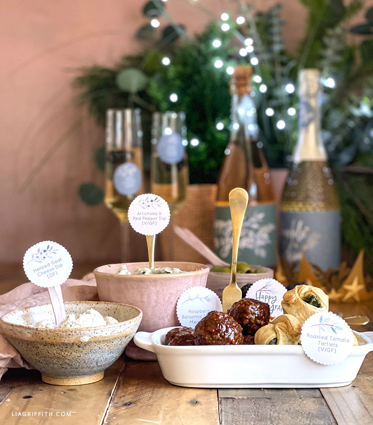 Free Printable New Year Labels for NYE Parties - Lia Griffith