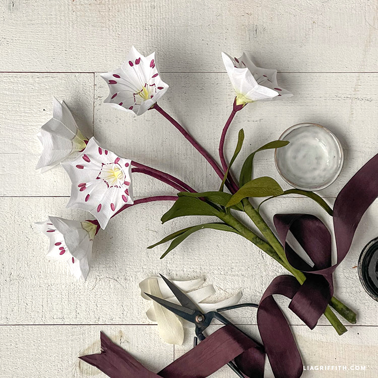 Crepe Paper Mountain Laurels Template & Tutorial - Lia Griffith