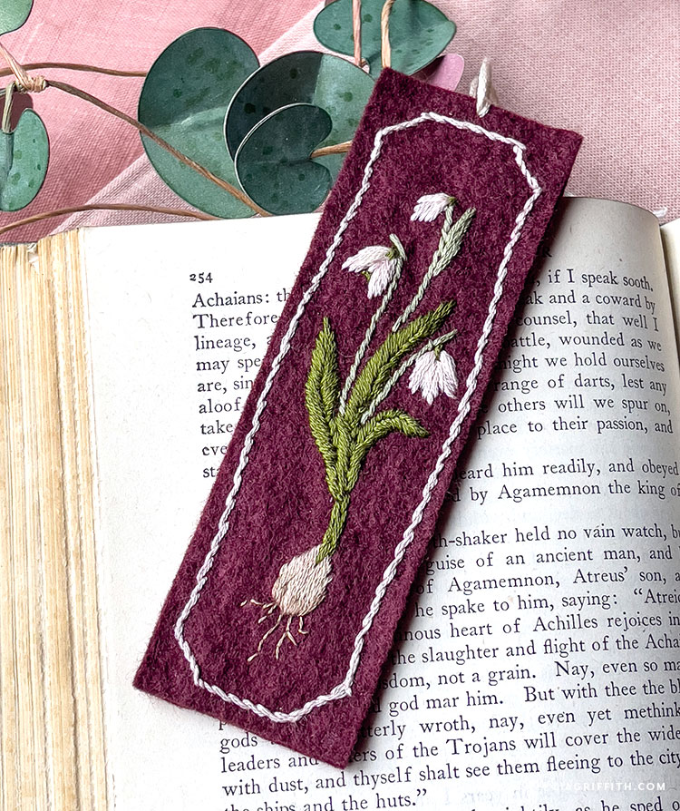Embroidered Bookmark DIY Tutorial - Lia Griffith