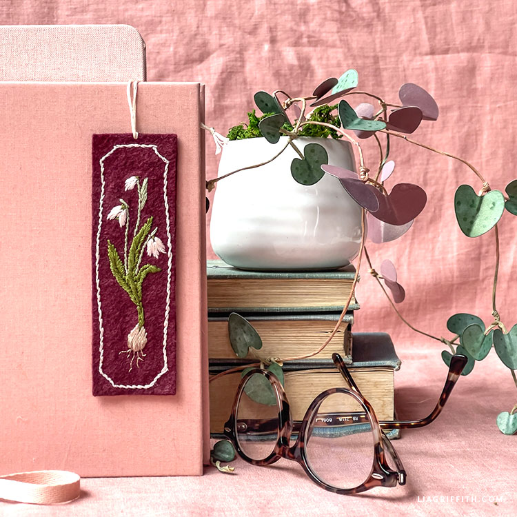 Embroidered Bookmark DIY Tutorial - Lia Griffith