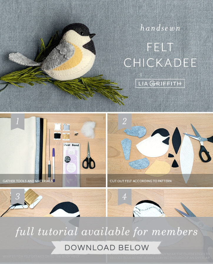 Felt Chickadee Stuffie Pattern & Tutorial - Lia Griffith