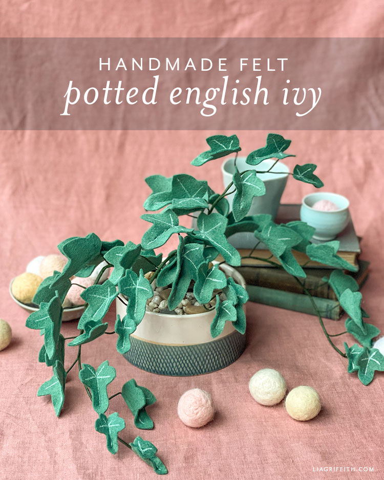 Felt English Ivy Plant Template & Tutorial - Lia Griffith