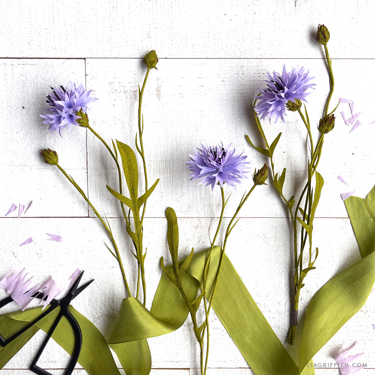 Crepe Paper Cornflowers & Buds (Workshop) - Lia Griffith