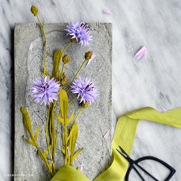 Crepe Paper Cornflowers & Buds (Workshop) - Lia Griffith