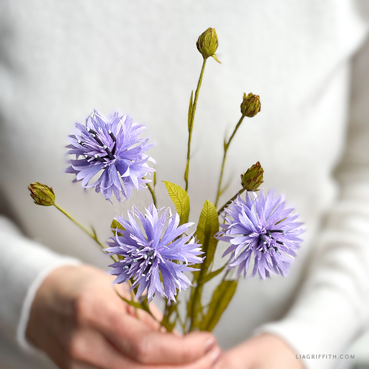 Crepe Paper Cornflowers & Buds (Workshop) - Lia Griffith