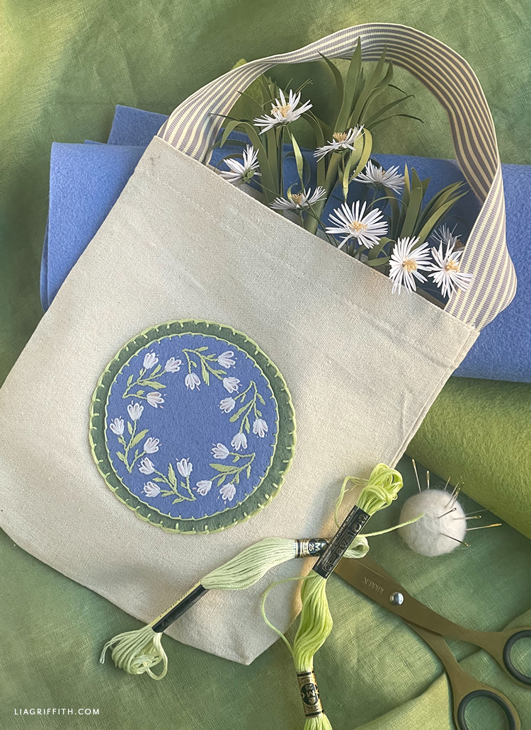 Embroidered Felt Tulip Patch DIY Tutorial - Lia Griffith