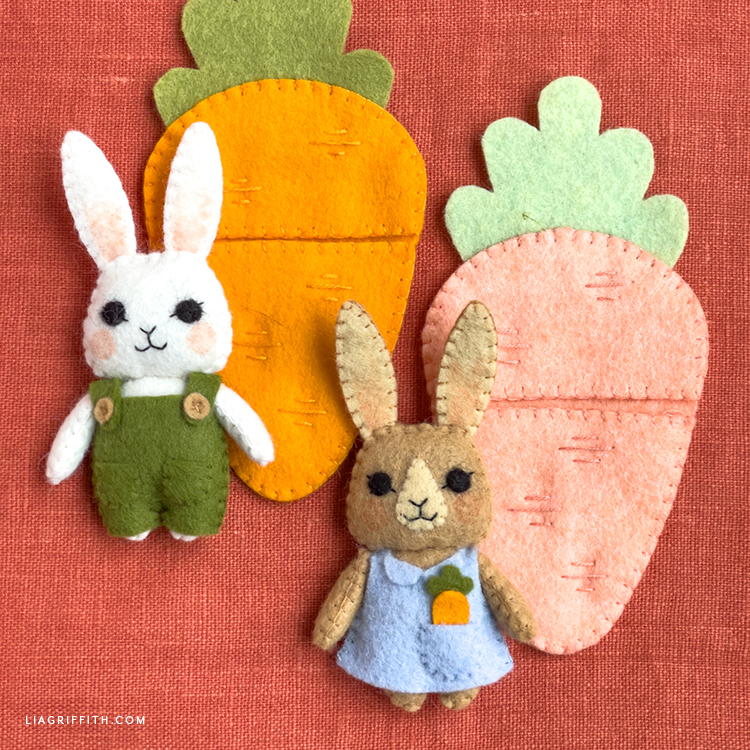 Felt Bunny Pocket Pals Template & Tutorial - Lia Griffith