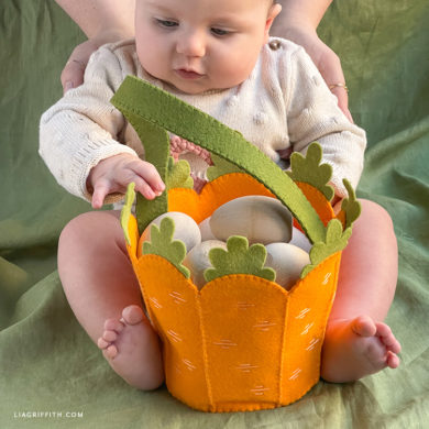 Felt Carrot Easter Basket DIY Pattern & Tutorial - Lia Griffith