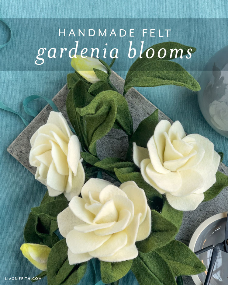 Felt Gardenia Flower Pattern & Tutorial - Lia Griffith