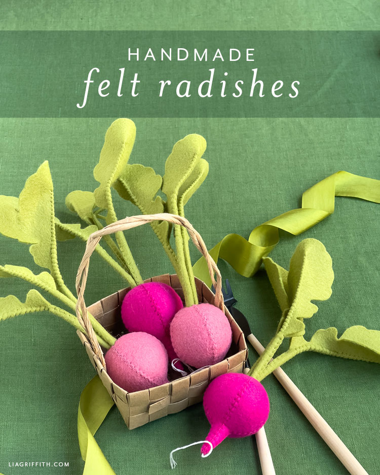 Felt Radishes DIY Template & Tutorial - Lia Griffith