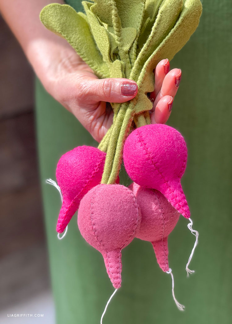 Felt Radishes DIY Template & Tutorial - Lia Griffith