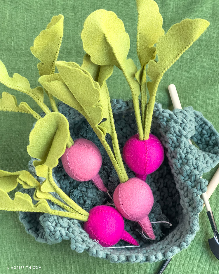 Felt Radishes DIY Template & Tutorial - Lia Griffith