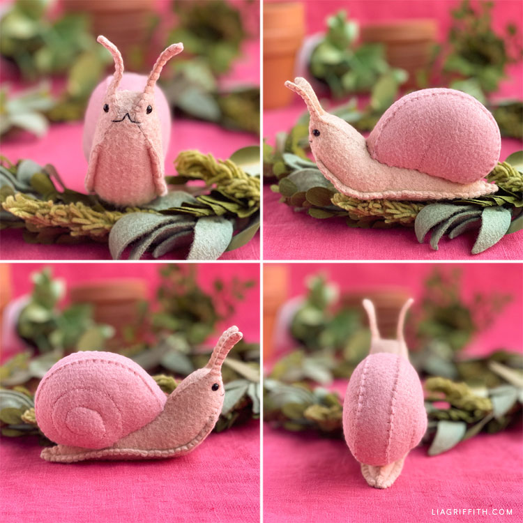 Felt Snail Stuffie DIY Pattern & Tutorial - Lia Griffith