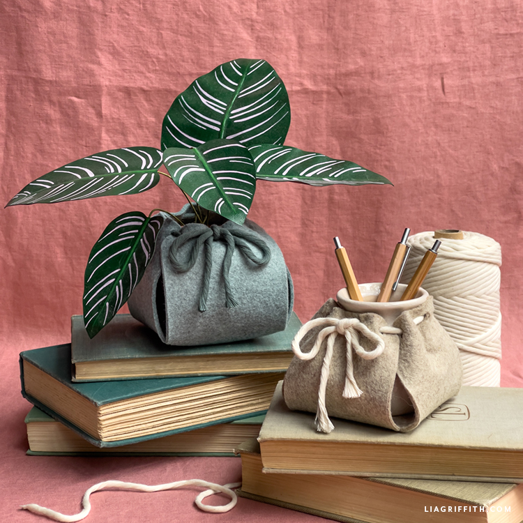 Felt Pot Cover DIY Template & Tutorial - Lia Griffith