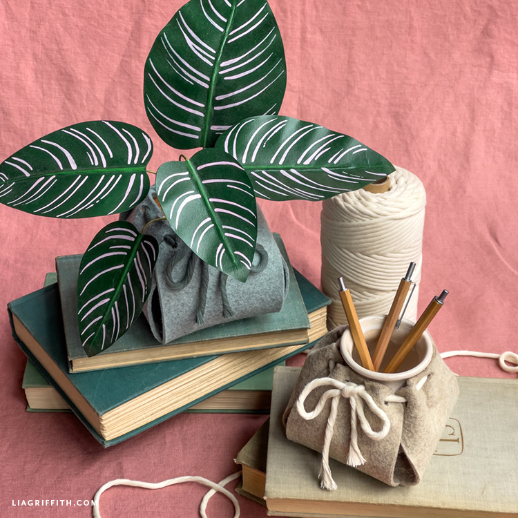 Felt Pot Cover DIY Template & Tutorial - Lia Griffith