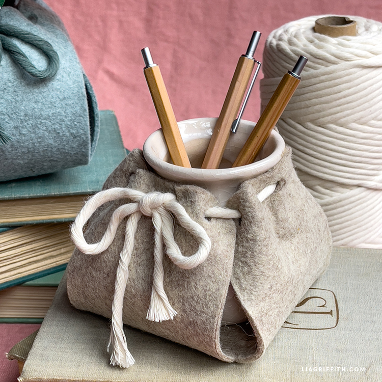 Felt Pot Cover DIY Template & Tutorial - Lia Griffith