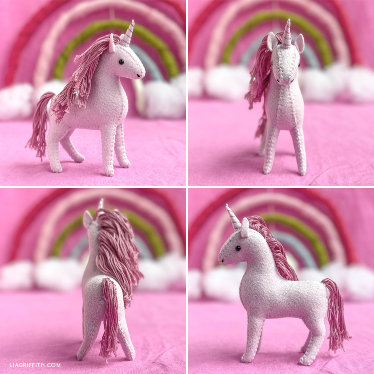 Felt Unicorn Stuffie DIY Template & Tutorial - Lia Griffith