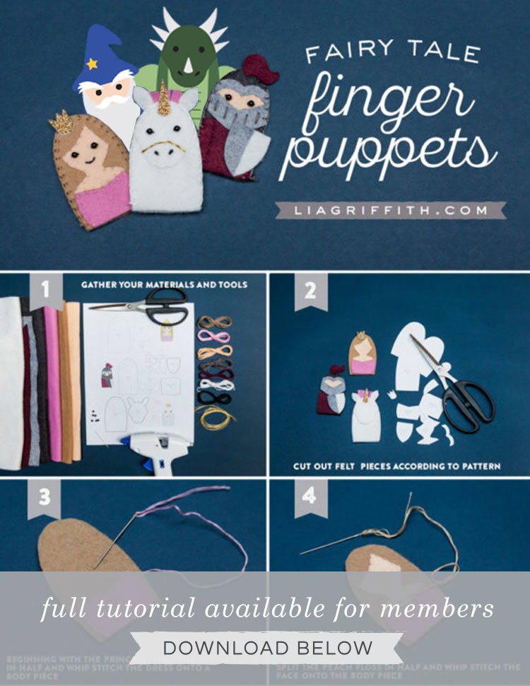 Felt Fairy Tale Finger Puppets Template & Tutorial - Lia Griffith
