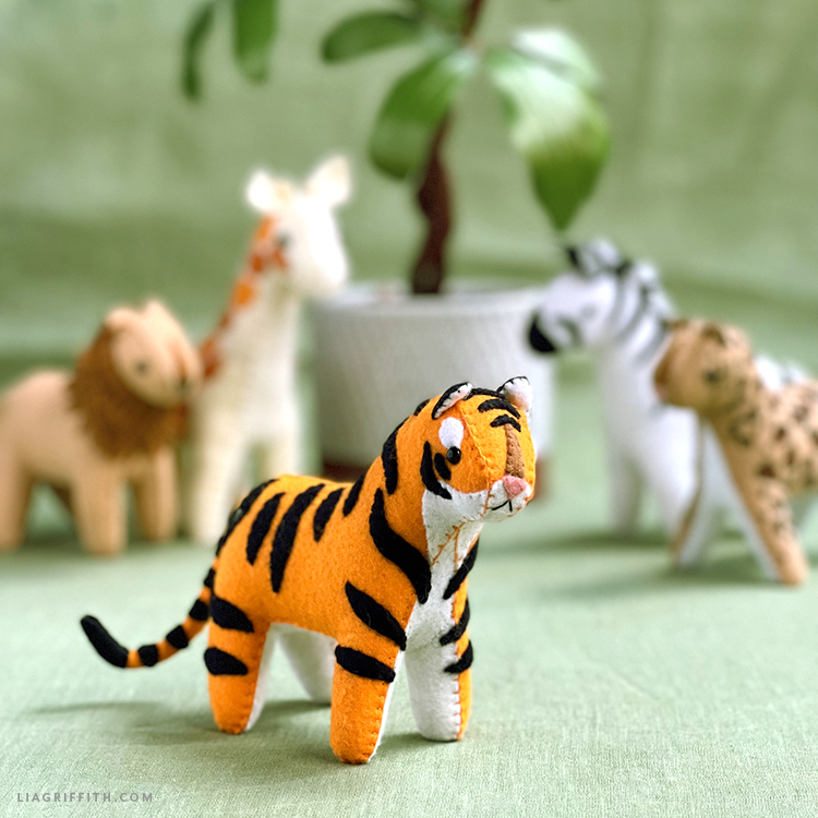 Felt Tiger Stuffie Template & Tutorial - Lia Griffith