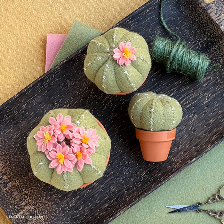 Felt Barrel Cactus Template & Tutorial - Lia Griffith