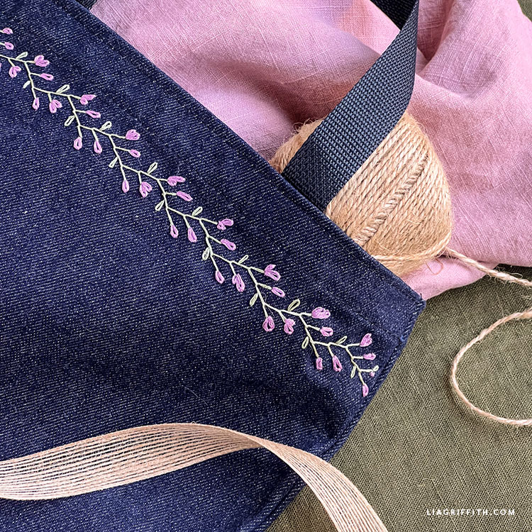Floral Double Feather Embroidery Pattern + Video Tutorial - Lia Griffith