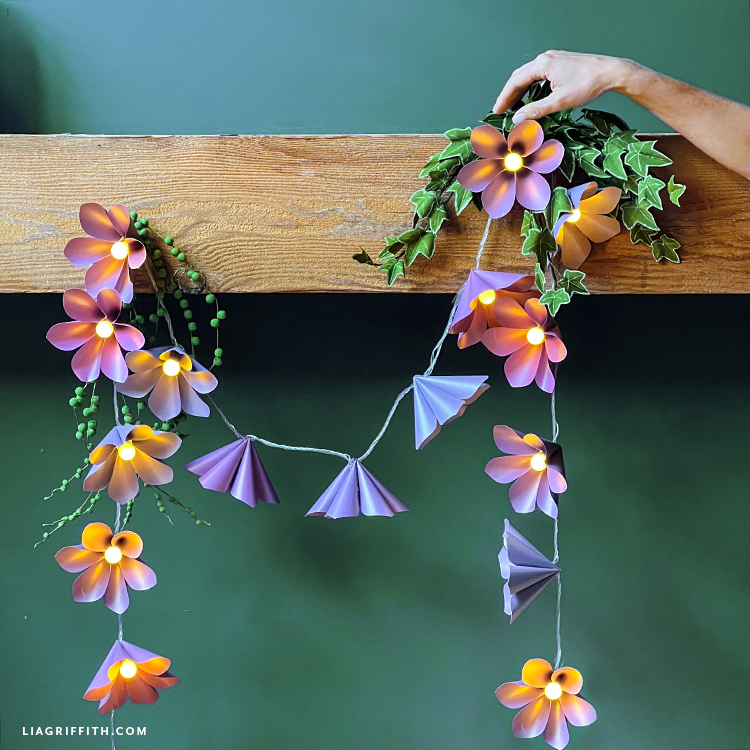 Paper Flower String Light Covers DIY Tutorial - Lia Griffith