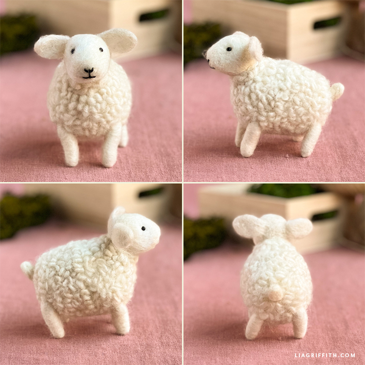 Felted Sheep DIY Template & Tutorial - Lia Griffith