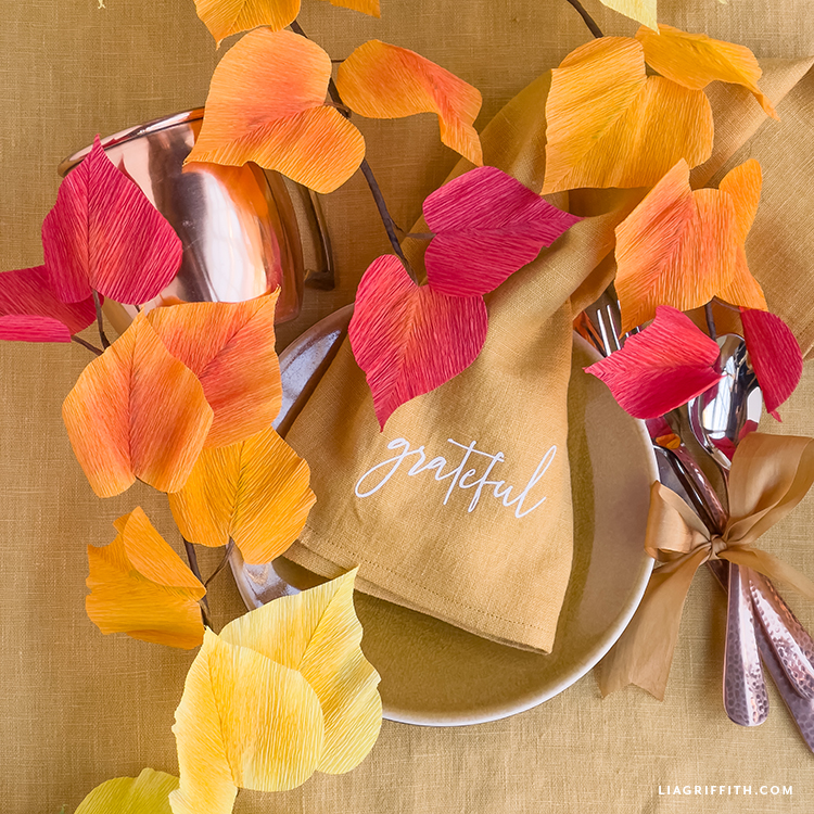 Crepe Paper Rising Sun Redbud Branch DIY Tutorial - Lia Griffith