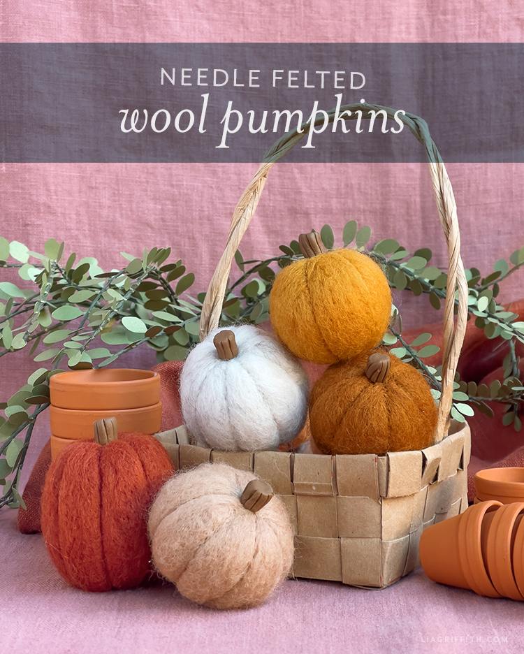 How to Make Felted Mini Pumpkins for Fall - Lia Griffith