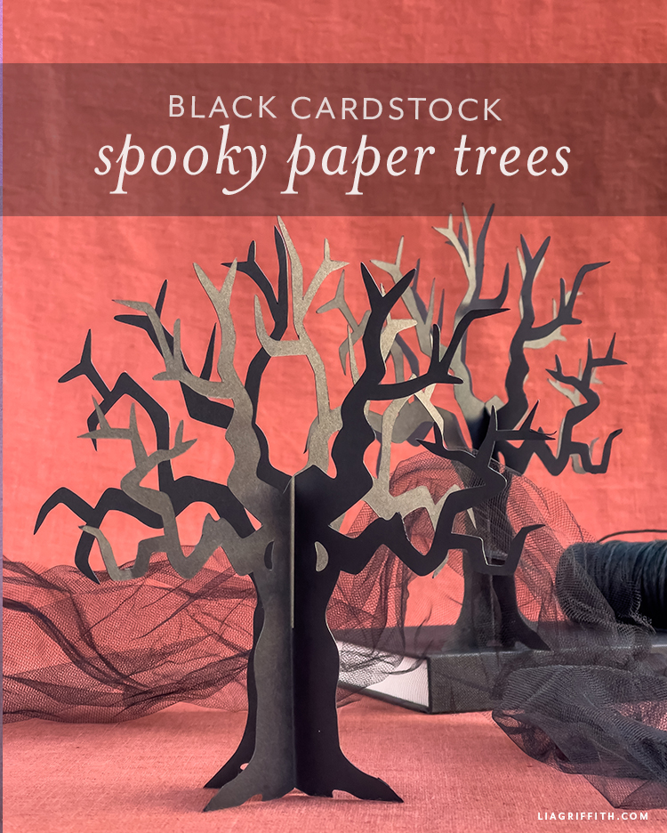 Paper Halloween Trees SVG File & Printable Template - Lia Griffith