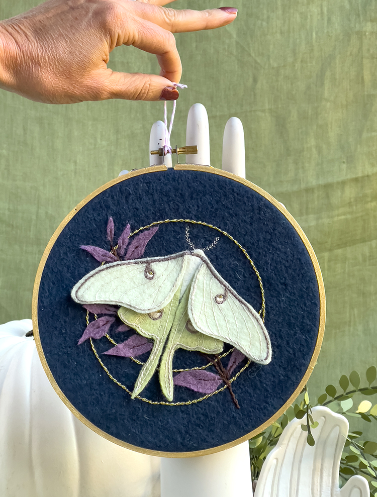 Embroidered Felt Luna Moth Pattern & Tutorial - Lia Griffith