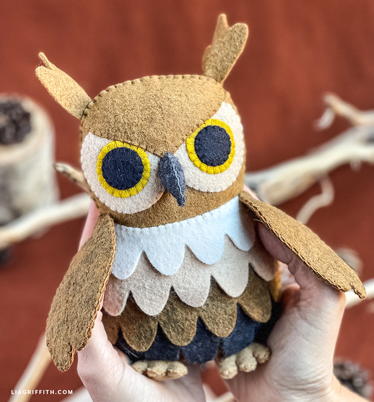 Felt Horned Owl Stuffie Pattern & Tutorial - Lia Griffith